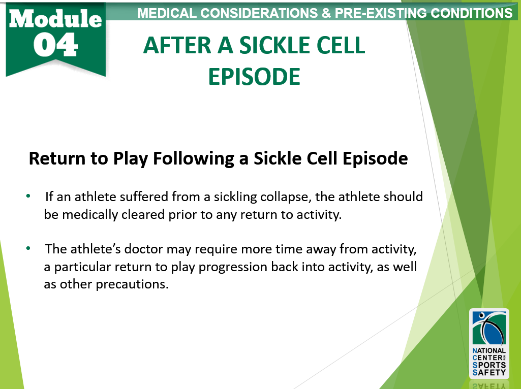 After A Sickle Cell Episode – National Center for Sports Safety